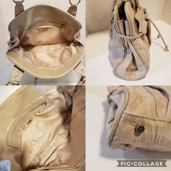 Charlie Lapson | Bags | Charlie Lapson Croc Embossed Cream Handbag ...
